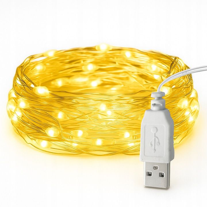Łańcuch LED świąteczny MasterLED 2700K ciepła biel 10m 100 diod lampki ...