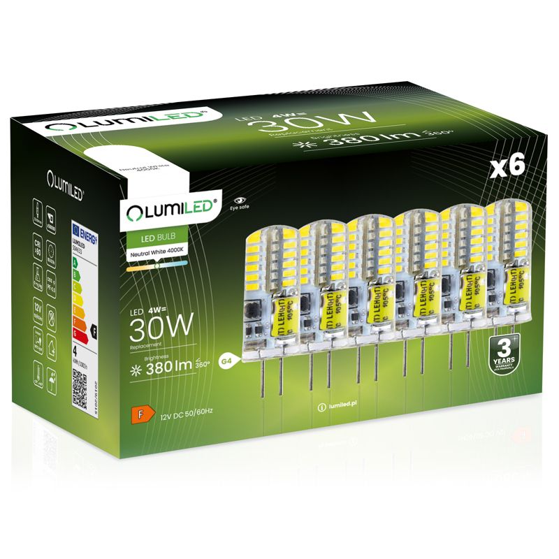 Żarówka LED LUMILED G4 4W 380lm 4000K 360st 12V 6 szt. | Majsterkowanie w Castoramie