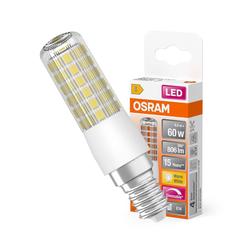 Żarówka LED Osram T20 Tubularna E14 6.5W 806lm 2700K 320st Ściemnialna ...
