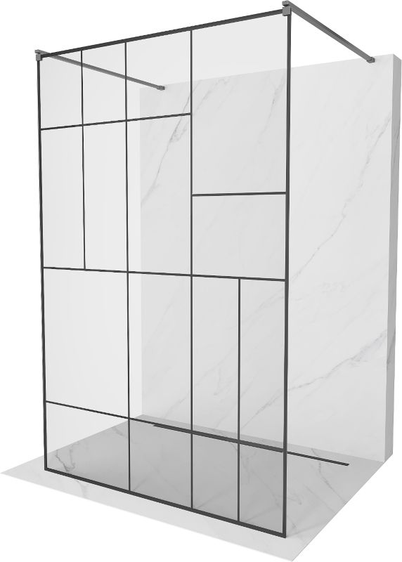 Ścianka prysznicowa Mexen Kioto czarny wzór 100x200 cm 800-100-002-95 ...