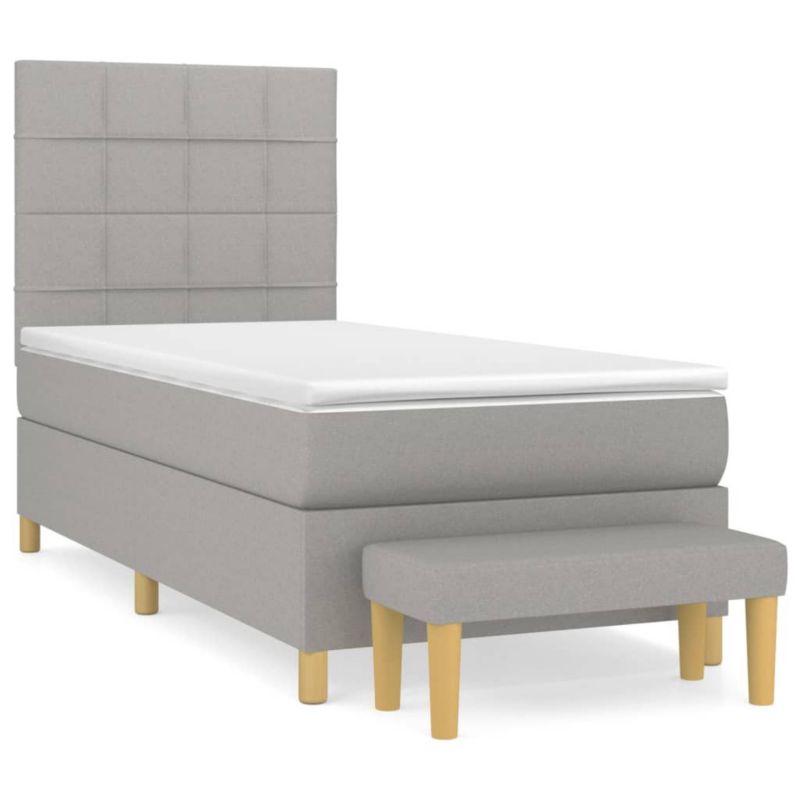 Łóżko kontynentalne WaszeMeble 80x200 cm jasnoszare WM-3137109 1 szt.