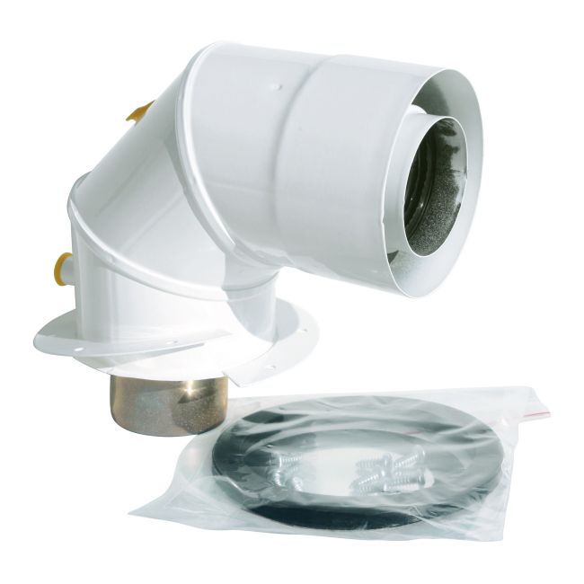 Adapter kolanowy Spiroflex 80/125 do kotłów kondensacyjnych Junkers midi biały | Majsterkowanie ...