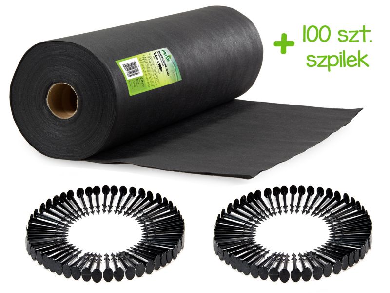 Agrowłóknina ogrodowa Plonos agrotkanina na chwasty 50 g/m² 1,6x100m + 100 szpilek 1 szt ...