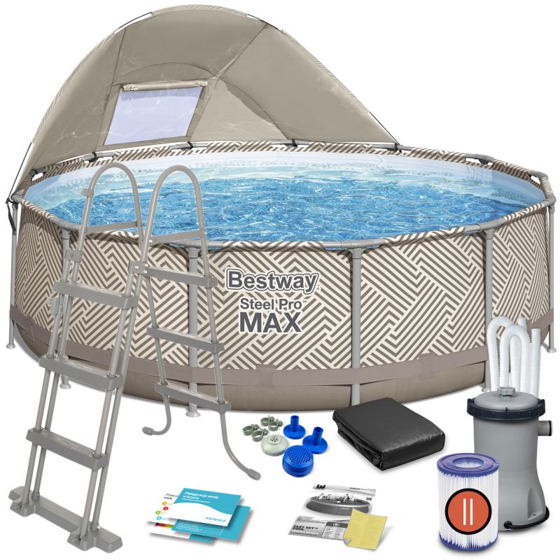 Basen ogrodowy Bestway stelażowy z daszkiem 396 x 107 cm 561FY 1szt.