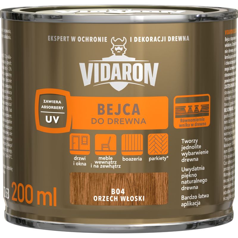 Bejca do drewna Vidaron orzech włoski 0,2 l | Majsterkowanie w Castoramie