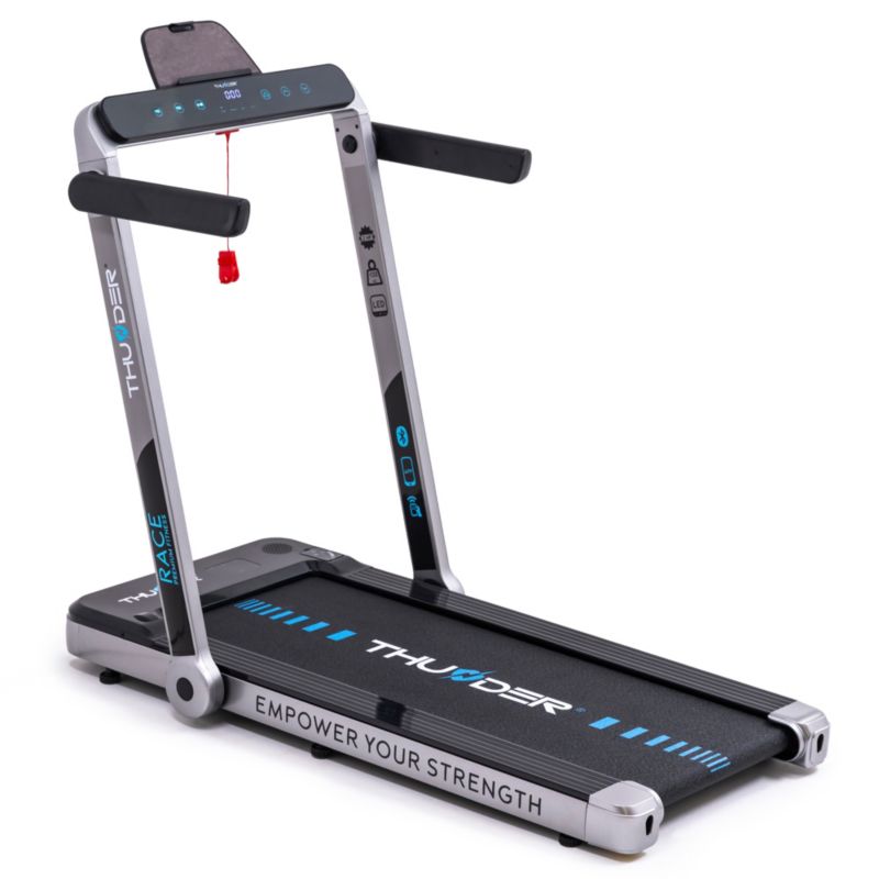 Bieżnia elektryczna THUNDER RACE-SILVER składana pod biurko 14 km/h LED ...