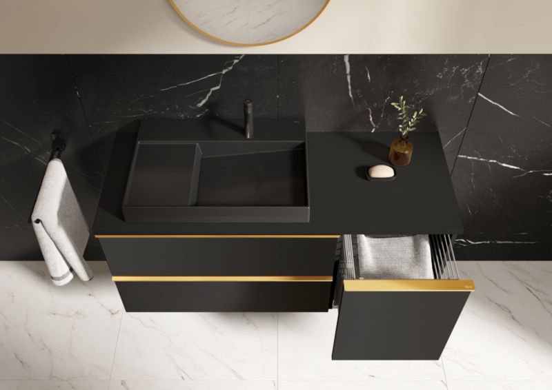 Blat łazienkowy Roca Style 100 x 46,4 cm PCV czarny mat