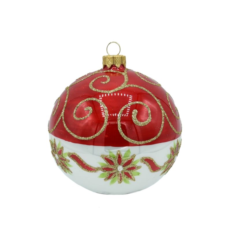 Bombki szklane Vitbis dekorowane 100 mm czerwone/bordowe 4 szt.
