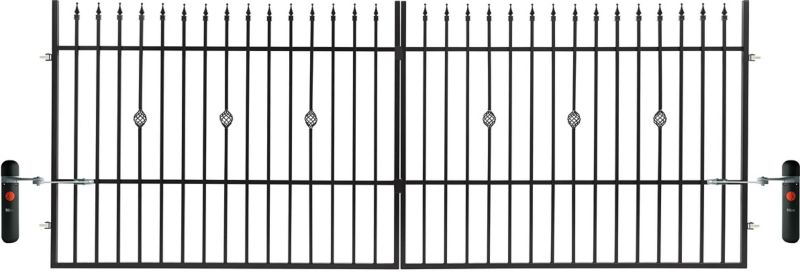 Brama dwuskrzydłowa z automatem Polbram Steel Group Laura 400 x 150 cm