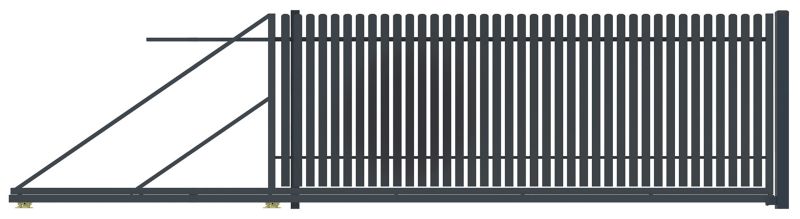 Brama przesuwna Polbram Steel Group Daria 2 400 x 150 cm prawa