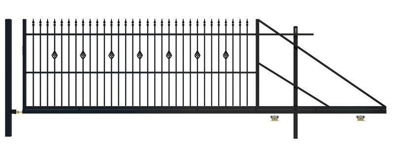Brama przesuwna Polbram Steel Group Laura 400 x 150 cm prawa ...