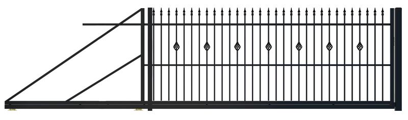 Brama przesuwna Polbram Steel Group Laura 400 x 150 cm prawa ...