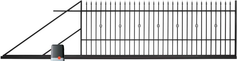 Brama przesuwna z automatem Polbram Steel Group Laura 400 x 150 cm lewa ...