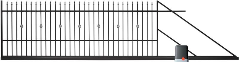 Brama przesuwna z automatem Polbram Steel Group Laura 400 x 150 cm ...