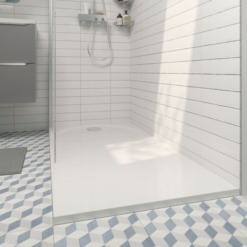 Brodzik konglomeratowy GoodHome Cavally prostokątny 80 x 160 x 3 cm biały