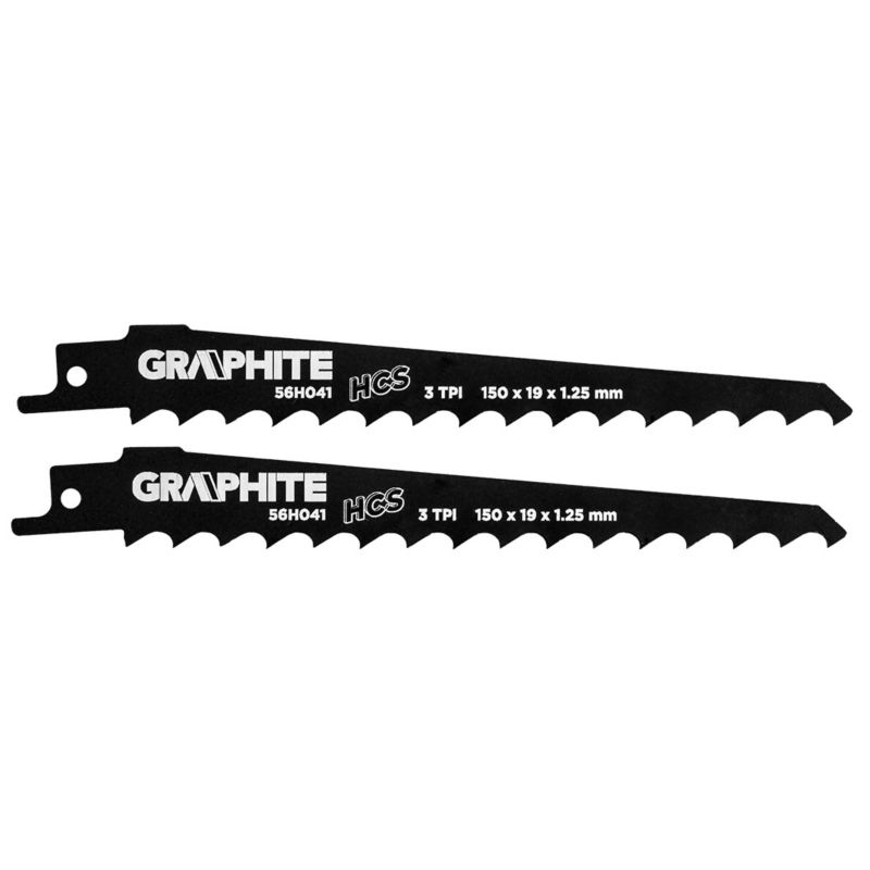 Brzeszczoty do piły szablastej GRAPHITE HCS, 150 x 19 x 1.25 mm, 3TPI 1 ...