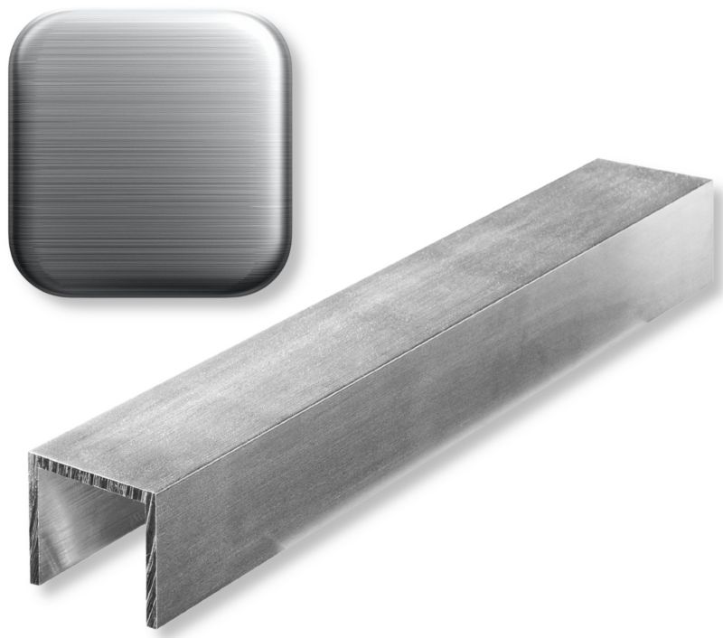 Ceownik aluminiowy SZCZOTKOWANY GAL-INDUSTRIAL 8x8x8x1mm 230 cm Profil ...