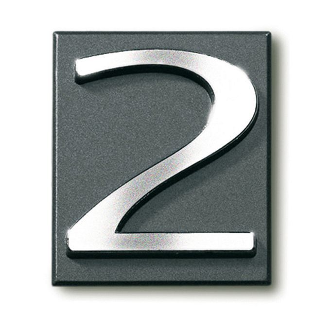 Cyfra 2 samoprzylepna z PCV 4 x 4,7 cm grafitowa | Majsterkowanie w ...