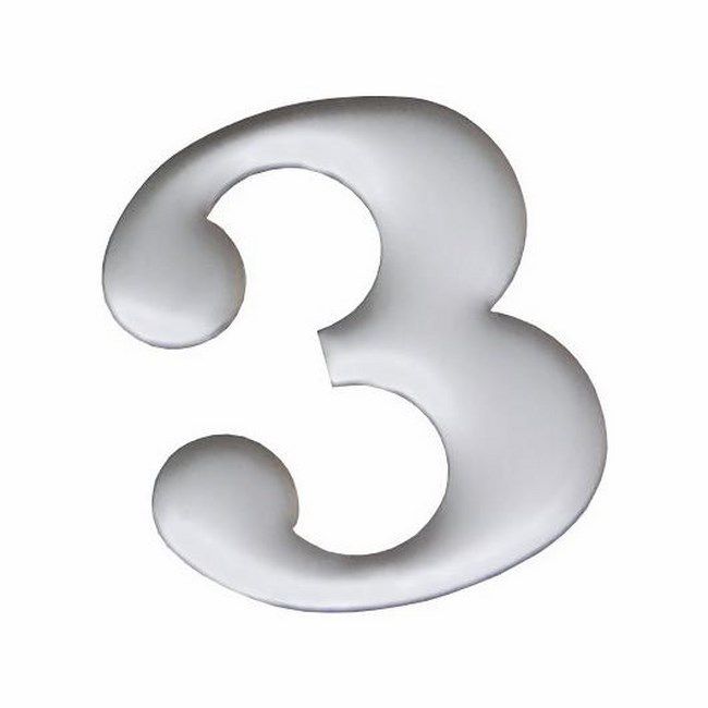 Cyfra 3 ANO aluminium 37 mm chrom | Majsterkowanie w Castoramie