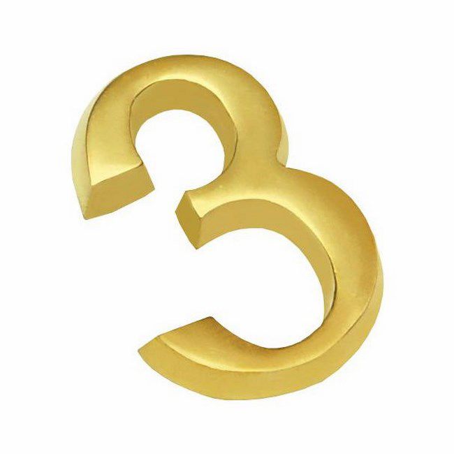 Cyfra 3 samoprzylepna 50 mm złota | Majsterkowanie w Castoramie