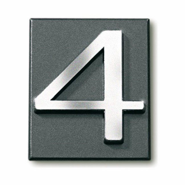 Cyfra 4 samoprzylepna 4 x 4,7 cm PCV grafitowa | Majsterkowanie w ...