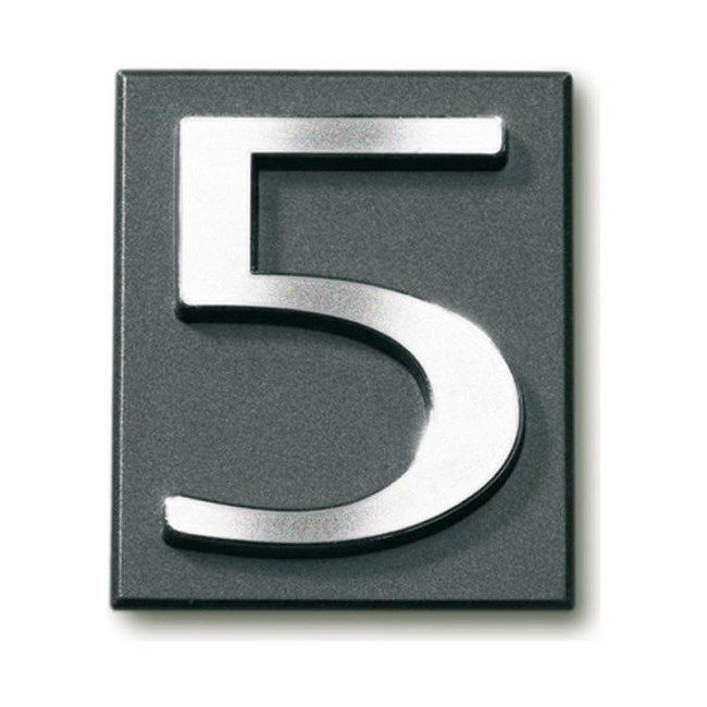 Cyfra 5 samoprzylepna 4 x 4,7 cm PCV grafitowa | Majsterkowanie w ...
