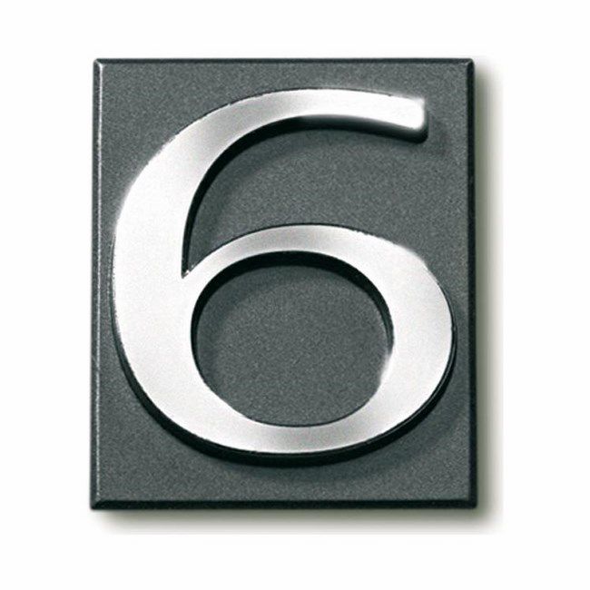 Cyfra 6 samoprzylepna 4 x 4,7 cm PCV grafitowa | Majsterkowanie w ...