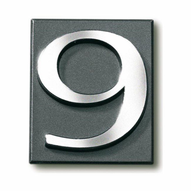 Cyfra 9 samoprzylepna 4 x 4,7 cm PCV grafitowa | Majsterkowanie w ...