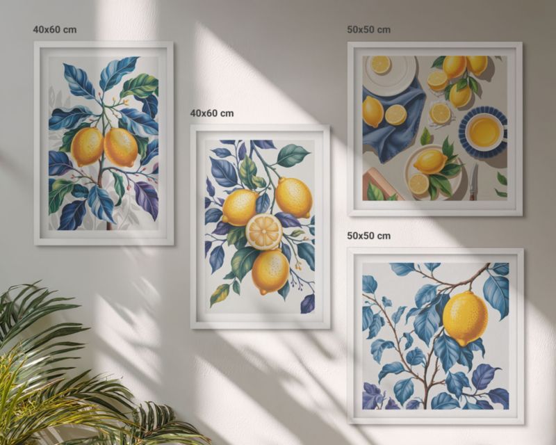 Czteroczęściowy Zestaw Obrazów ArtPrintCave (2x50x50+2x40x60cm) Biała ...