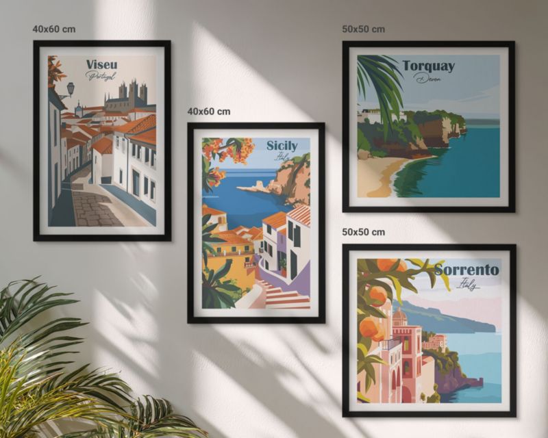Czteroczęściowy Zestaw Obrazów ArtPrintCave (2x50x50+2x40x60cm) Czarna ...