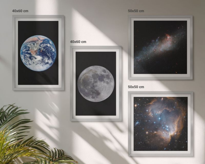 Czteroczęściowy Zestaw Obrazów ArtPrintCave (2x50x50+2x40x60cm) Srebrna ...