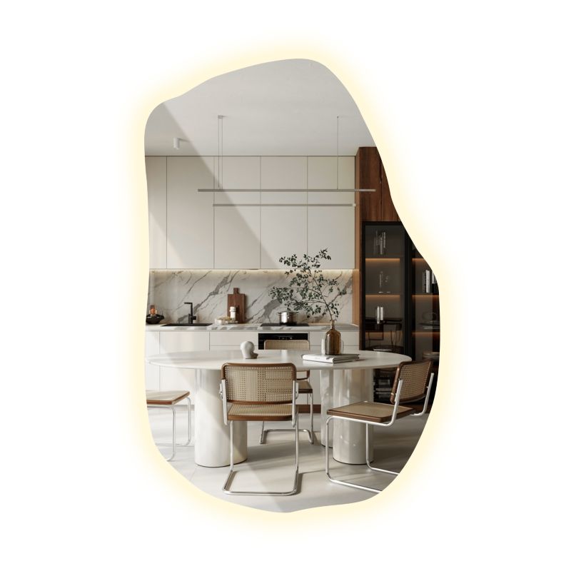 Dekoracyjne Lustro LED Tulup 70 x 45,5 cm neutralne oświetlenie 1 szt ...