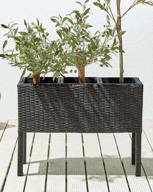 Donica na nóżkach Caragana 77 cm Czarny Technorattan 1 kpl