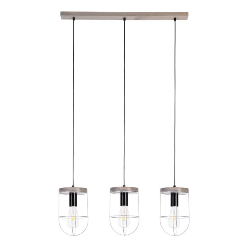 Drewniana Lampa Wisząca SPOT Light 3xE27 Max.60W Drewno Sosnowe Szare ...