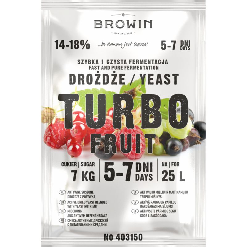 Drożdże winiarskie Turbo Fruit 5-7 dni 40 g