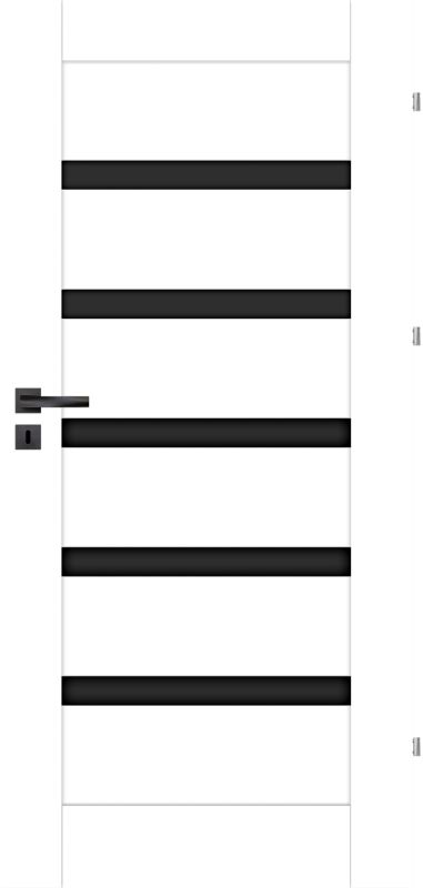 Drzwi pokojowe Credis 80 prawe białe z czarnymi szybkami ...