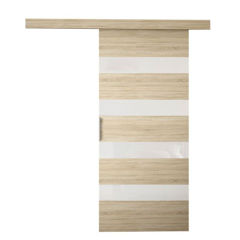 Drzwi przesuwne MIRJAN 24 Leo 90 V + samodomykacz dąb sonoma + biały lacobel 1 szt ...