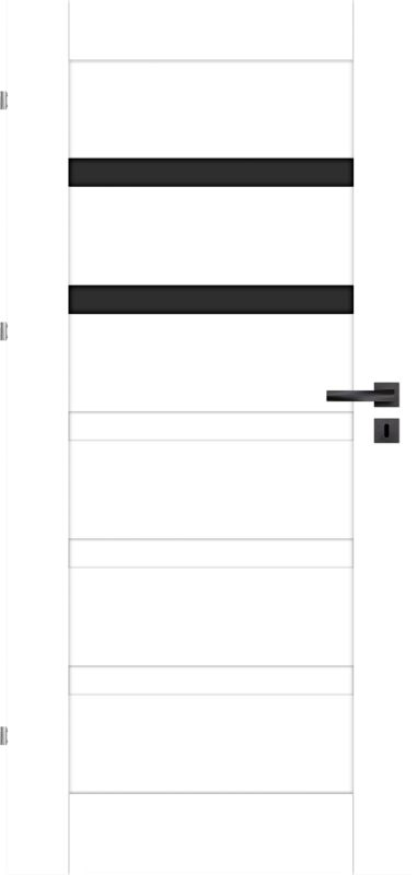 Drzwi z podcięciem Credis 80 lewe białe z czarnymi szybkami ...