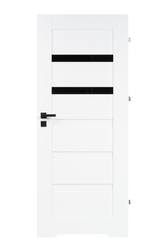 Drzwi z podcięciem Fortia Credis 70 prawe białe czarna szyba ...