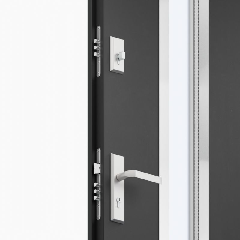 Drzwi zewnętrzne O.K. Doors Aurelia inox 90 lewe czarny antracyt