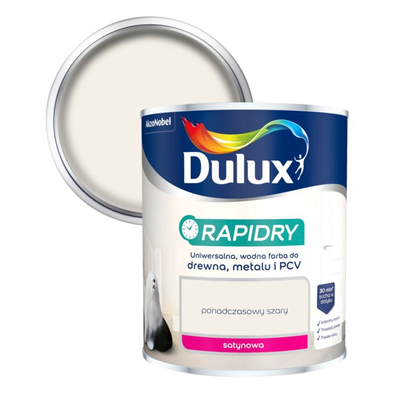 Emalia akrylowa Dulux Rapidry ponadczasowy szary satyna 0,75 l ...