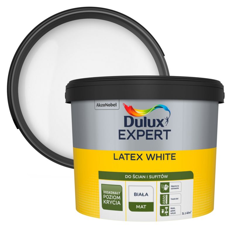 Farba Dulux Expert Latex biała 3l