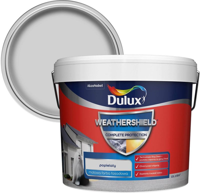 Farba elewacyjna Dulux Complete popielata 10 l | Majsterkowanie w Castoramie