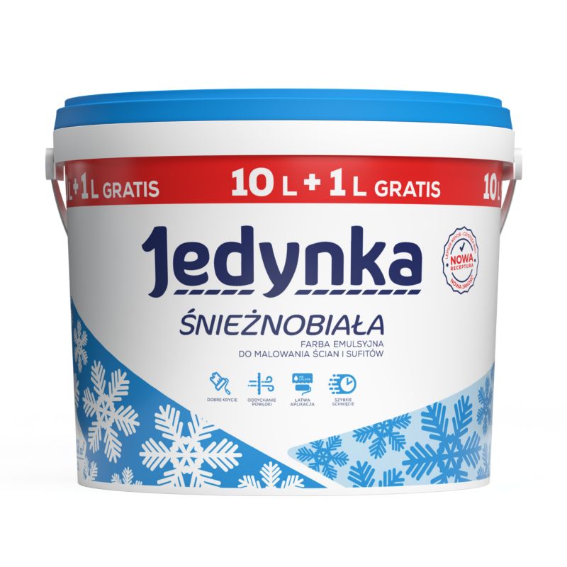 Farba Jedynka Śnieżnobiała 10 l + 10% gratis