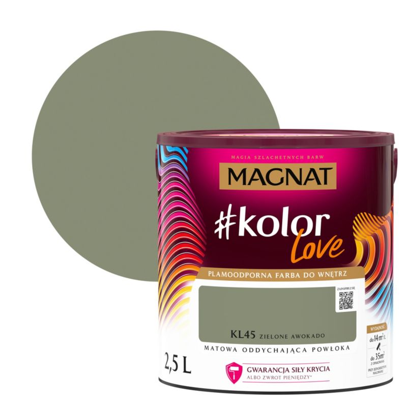 Farba kolorowa Magnat #kolorLove zielone awokado 2,5 l | Majsterkowanie w Castoramie
