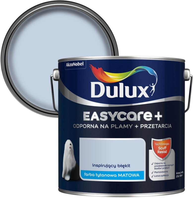 Farba plamoodporna Dulux EasyCare+ inspirujący błękit 2,5 l | Majsterkowanie w Castoramie