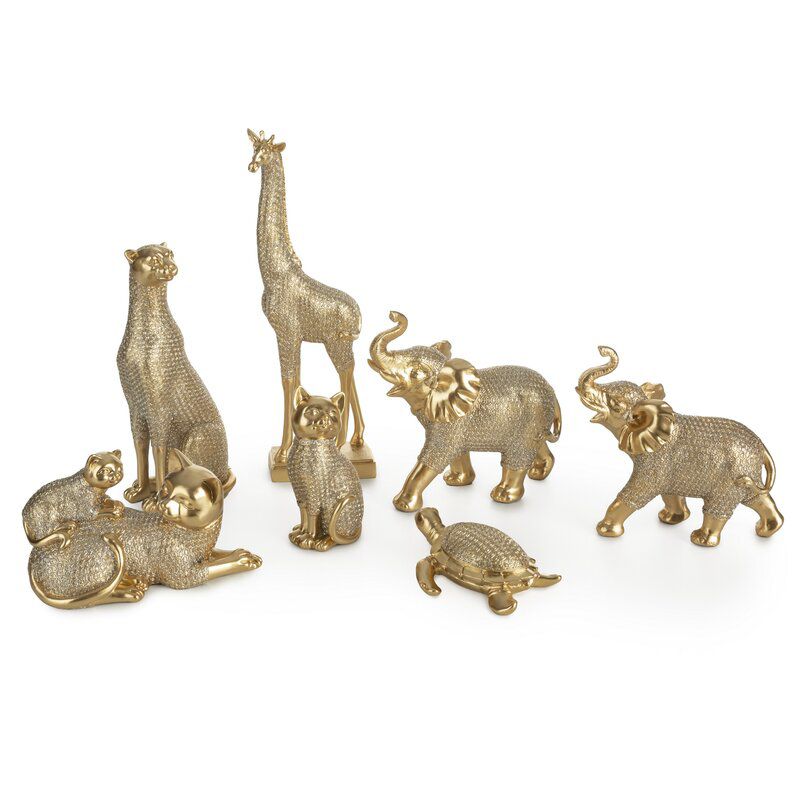 Figurka dekoracyjna Haris 04 Żyrafa Eurofirany 13 x 8 x 36 cm złota 1 szt.