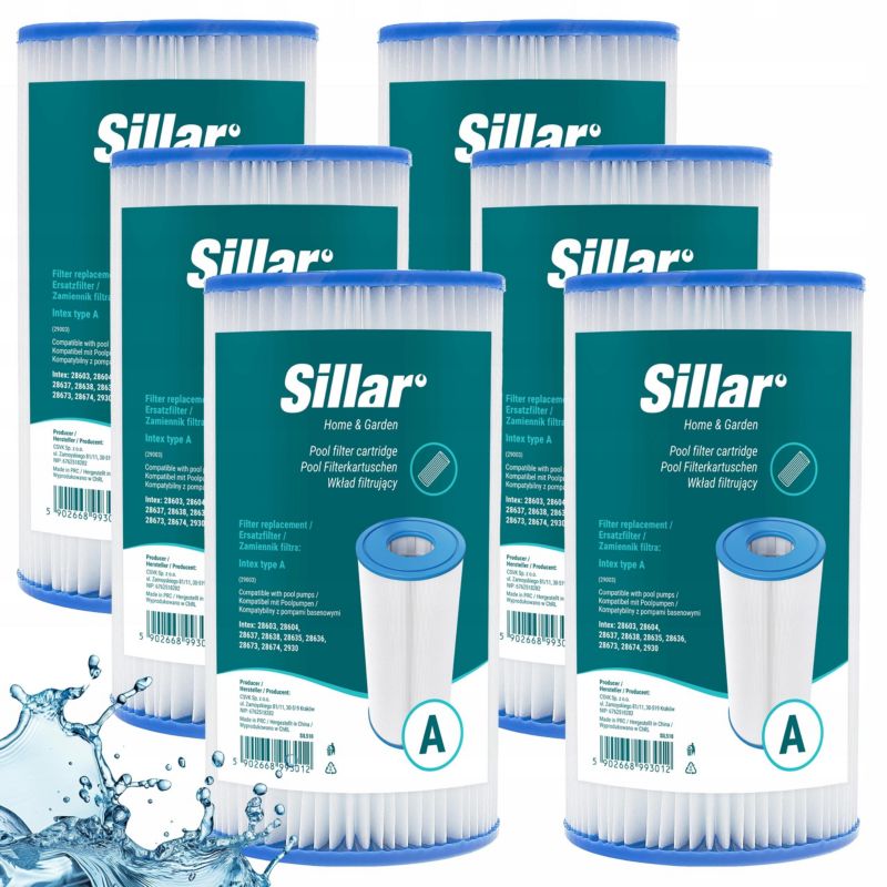 Filtr do basenu, jacuzzi, Sillar, zamiennik, do pomp basenowych Intex ...