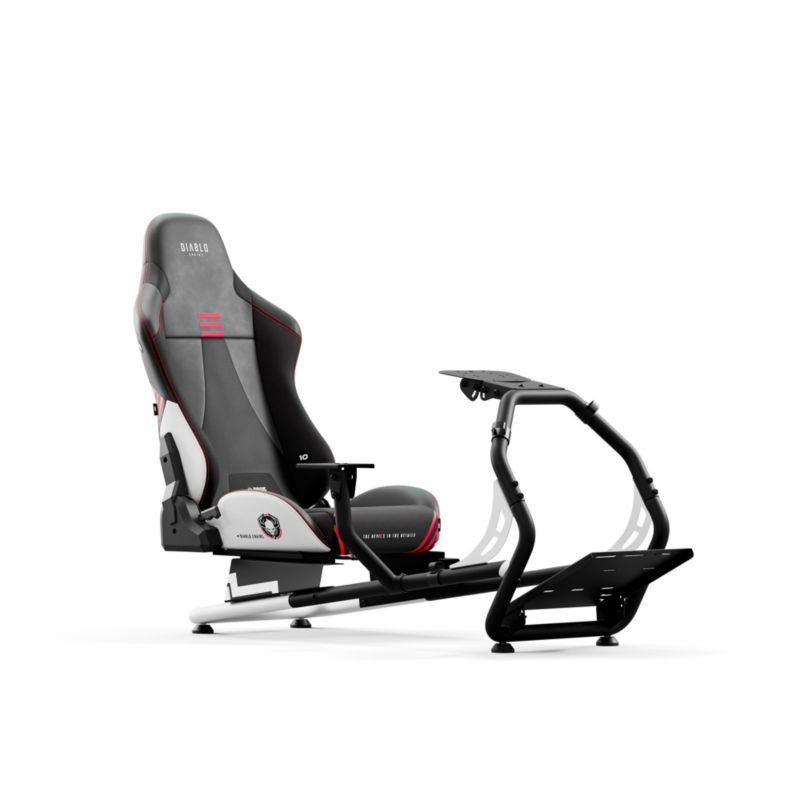 Fotel gamingowy kokpit do simracingu Diablo Chairs czarno-biały 1 szt ...