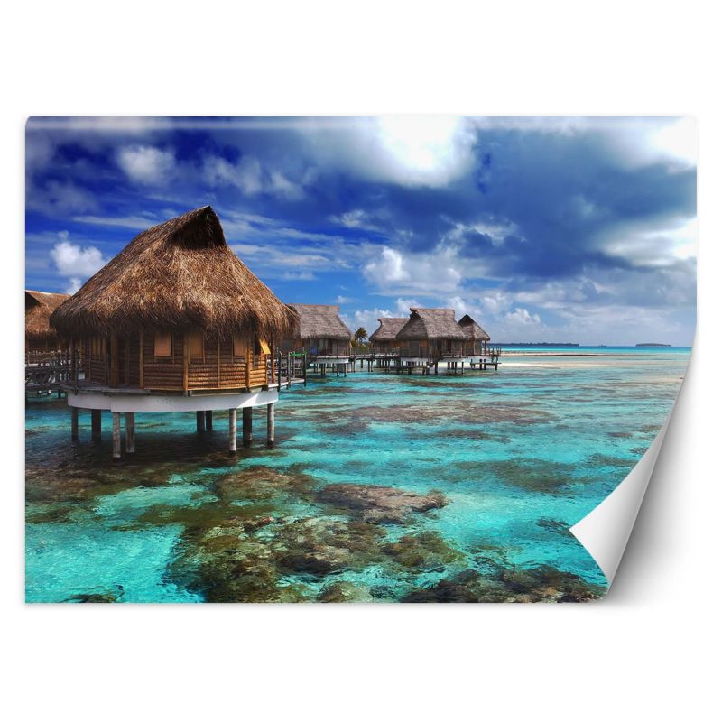 Fototapeta Feeby Domek błękitna plaża tropikalna 100x70 1 szt | Majsterkowanie w Castoramie